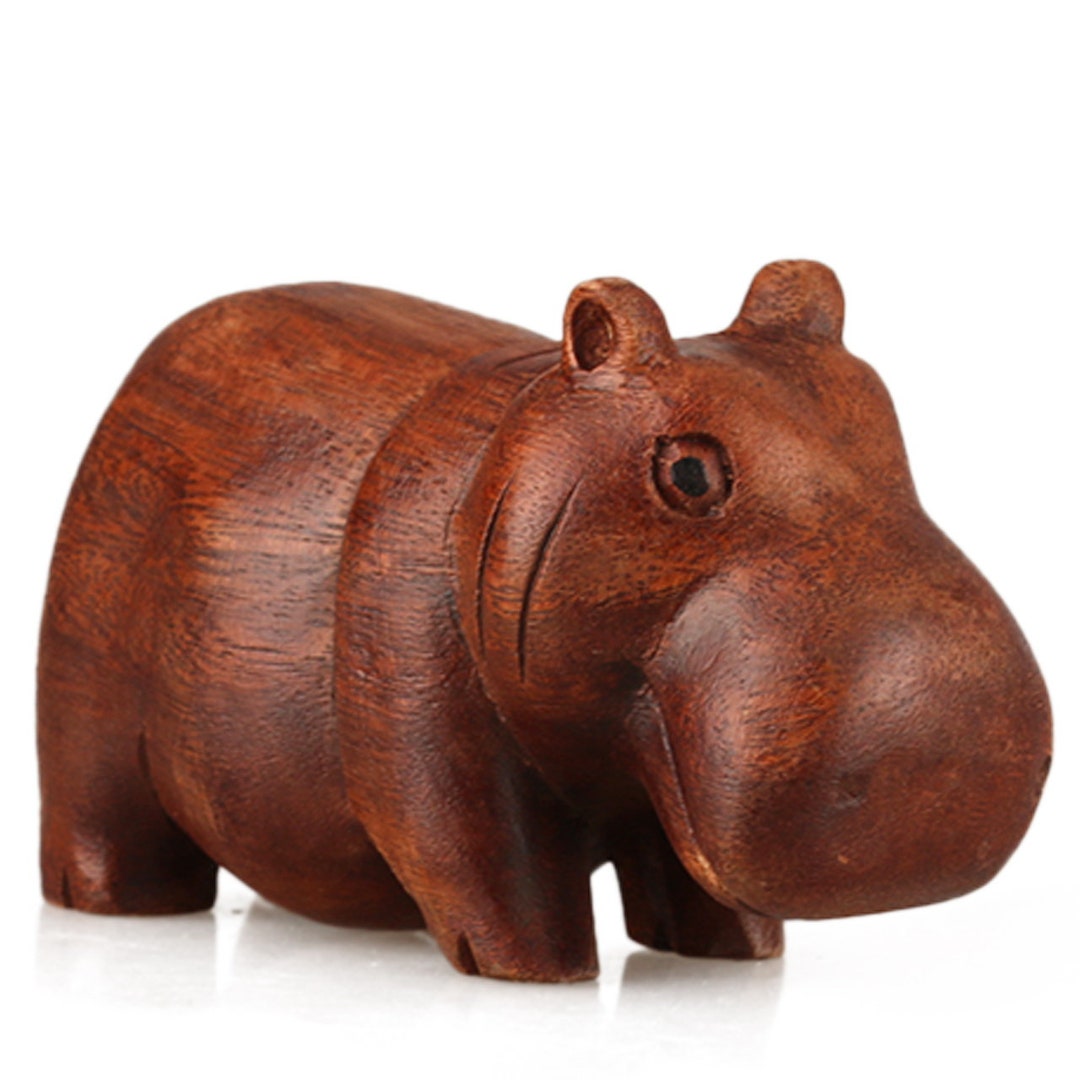 Miniature Hippopotamus Hyppo Hand-carved Natural Wood Unique H5 Cm - Etsy