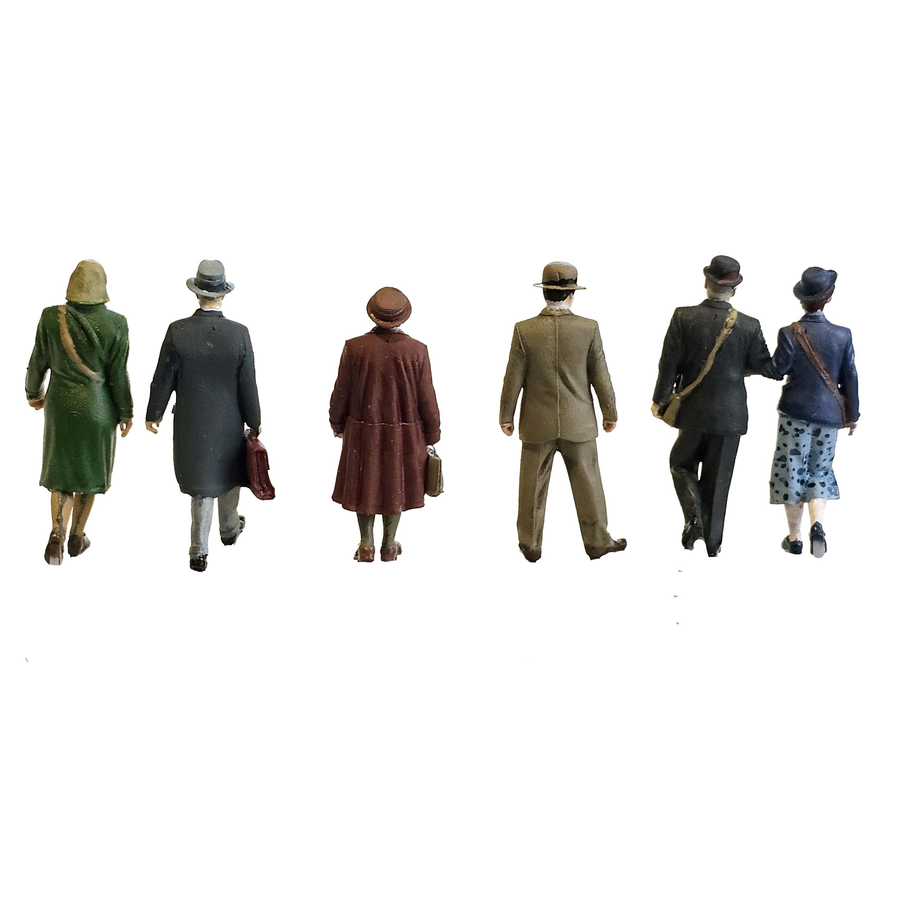 FG44 - 1940s Pedestrians (x6) - Unpainted- Model Railway Figure - N/TT ...