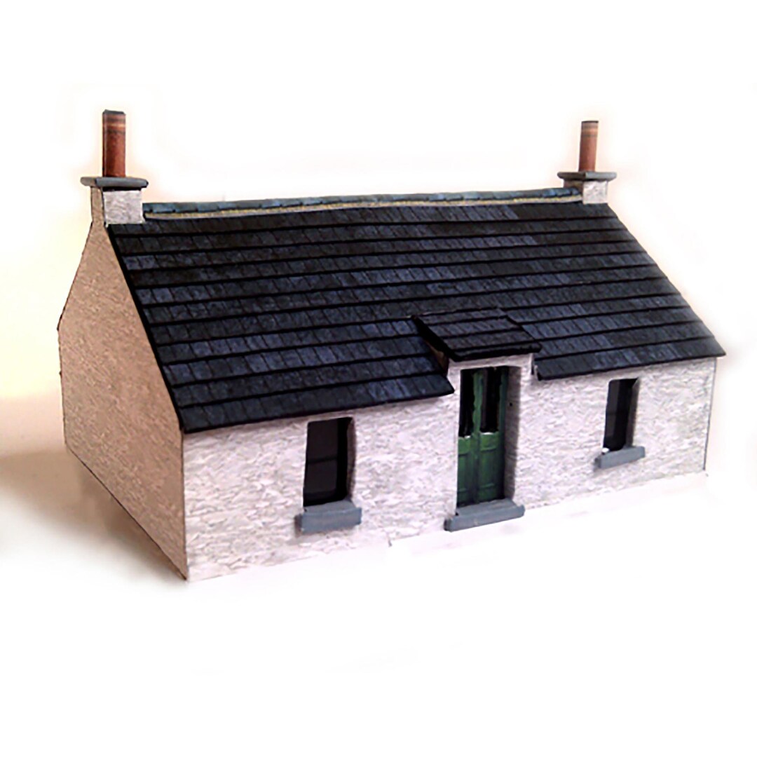 RES03B - White Painted Stone Cottage Digital Building Kit - OO Scale - Etsy