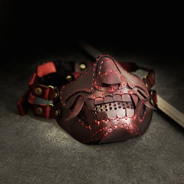 Oni Mask Half Face - Etsy