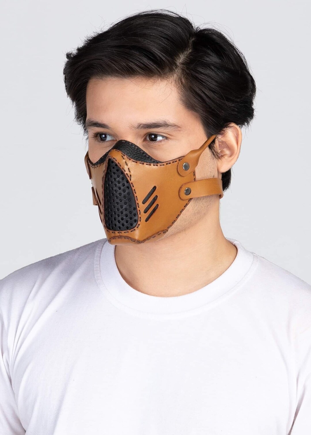 Leather Face Mask //THE MAVERICK// W/filters & Pocket - Etsy