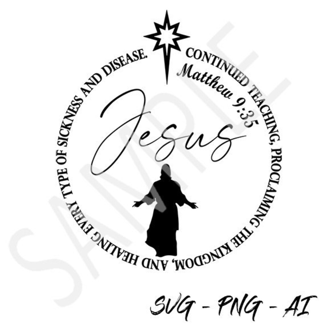 Jesus Matthew 9:35 SVG - Etsy