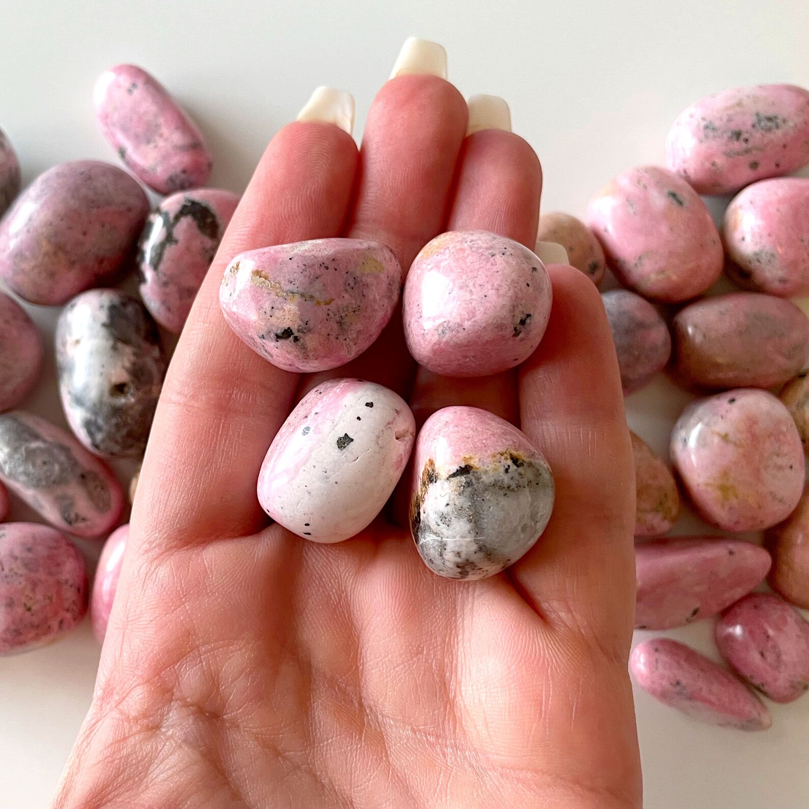 Peruvian Rhodonite Tumbled Crystal Emotional Balance | Etsy
