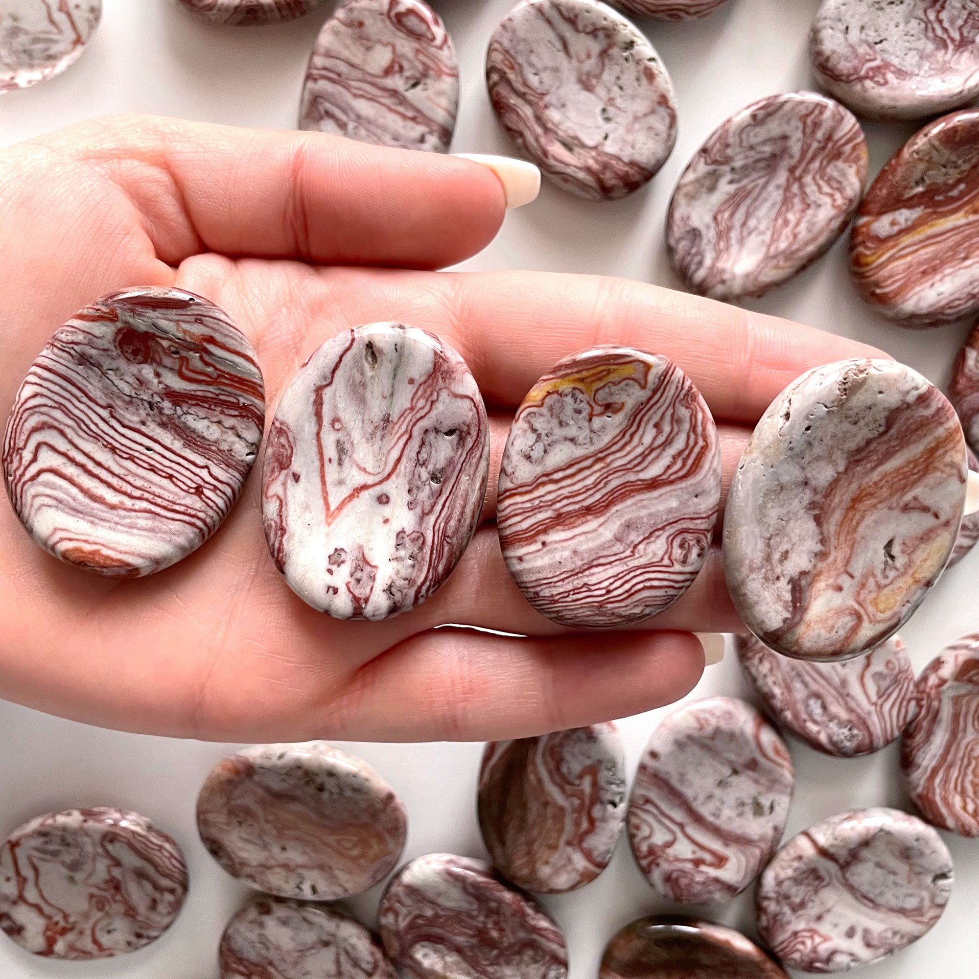 GROUNDING Rosetta Jasper Worry Stone Creative Inspiration | Etsy