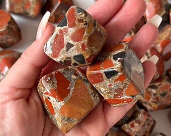 CHOOSE YOUR OWN Red Jasper Conglomerate Freeform Pudding Stone Astral ...