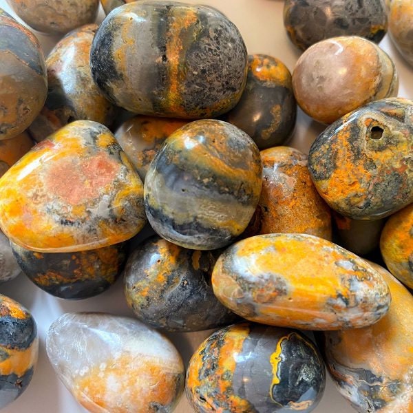 Bumblebee Jasper Tumbled | Etsy