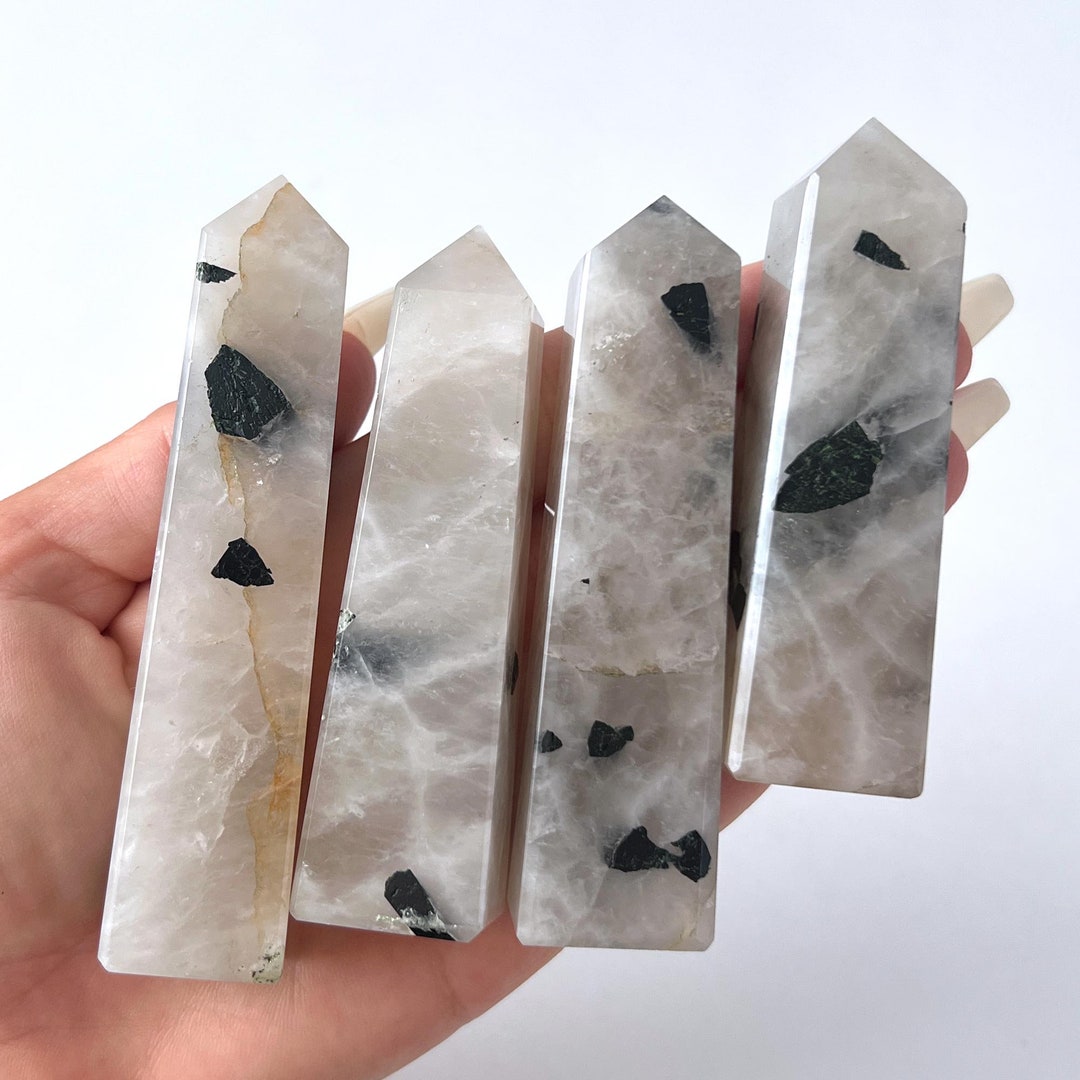ENERGY BALANCE Tourmalinated Quartz Obelisk Point Black Tourmaline With ...