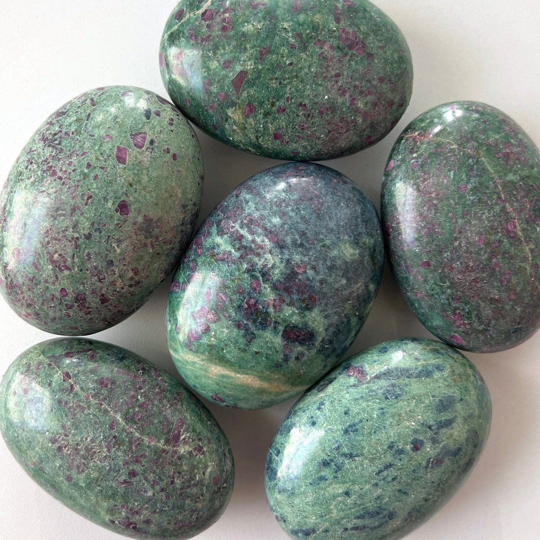 CHOOSE YOUR OWN Ruby Fuschite With Kyanite Palm Stone Personal Growth ...
