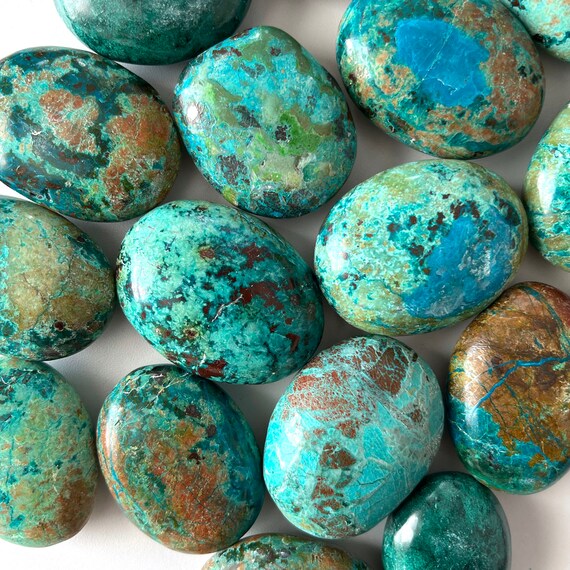 Peruvian Chrysocolla Palm Stone Communication Personal - Etsy