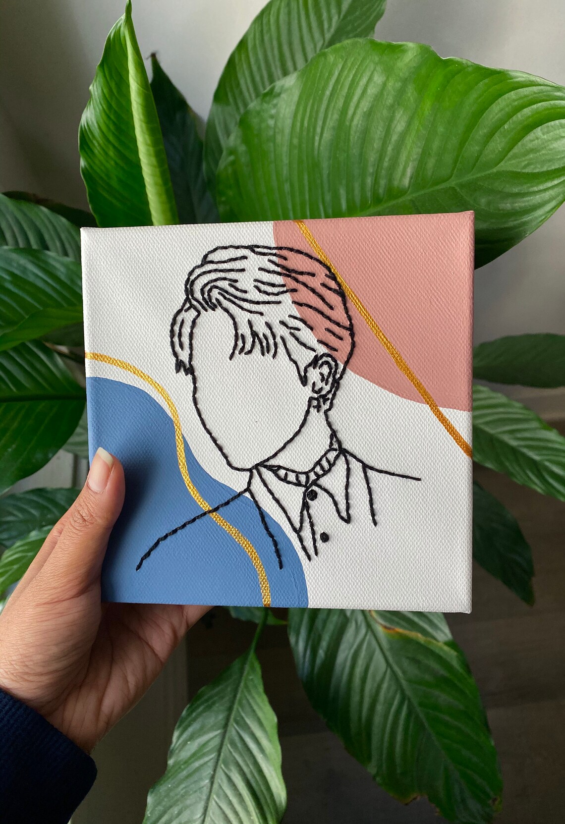 BTS Jimin Canvas Embroidery gold - Etsy