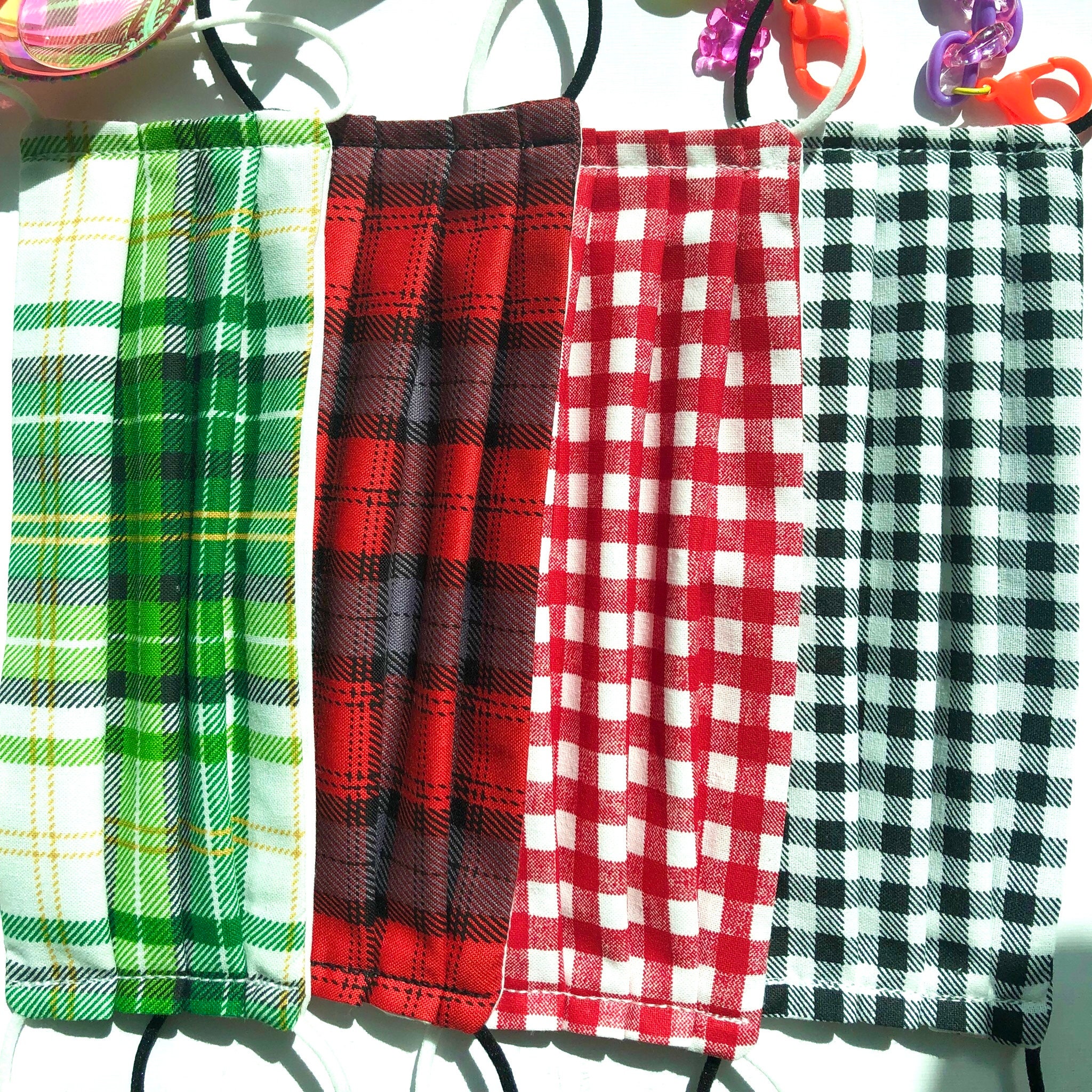 Plaid Face Mask Face Mask Face Mask Pack Super Cute Face - Etsy