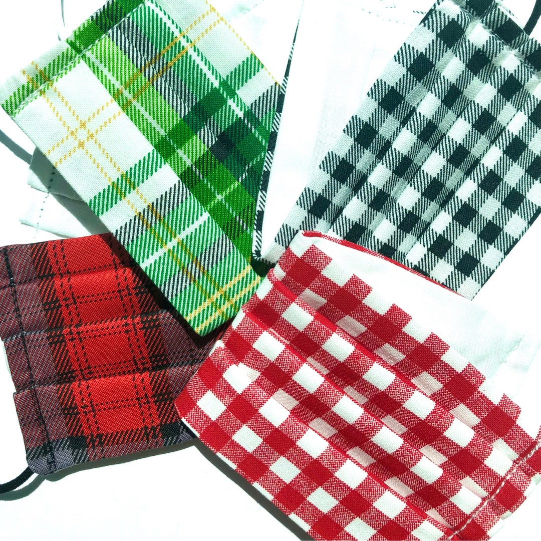 Plaid Face Mask, Face Mask, Face Mask Pack, Super Cute Face Mask ...