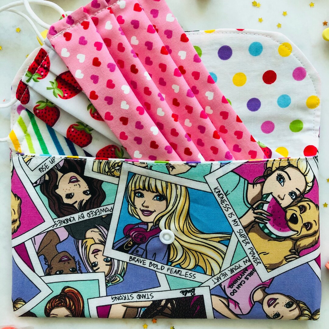 Barbie Pouch, Barbie Handmade Pouch, Face Mask Case, Face Mask Holder ...