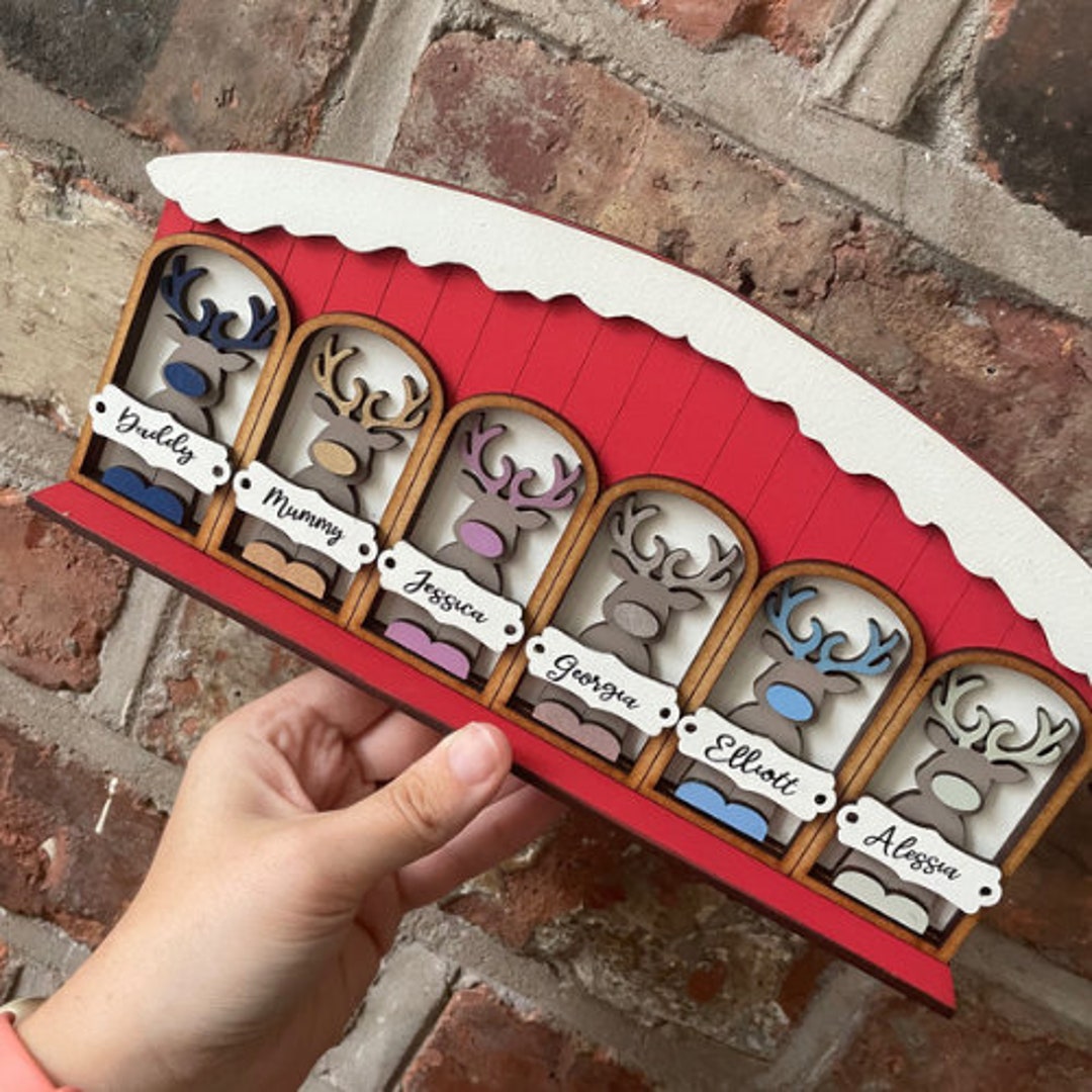 Personalised Family Reindeer Freestanding Christmas - Etsy