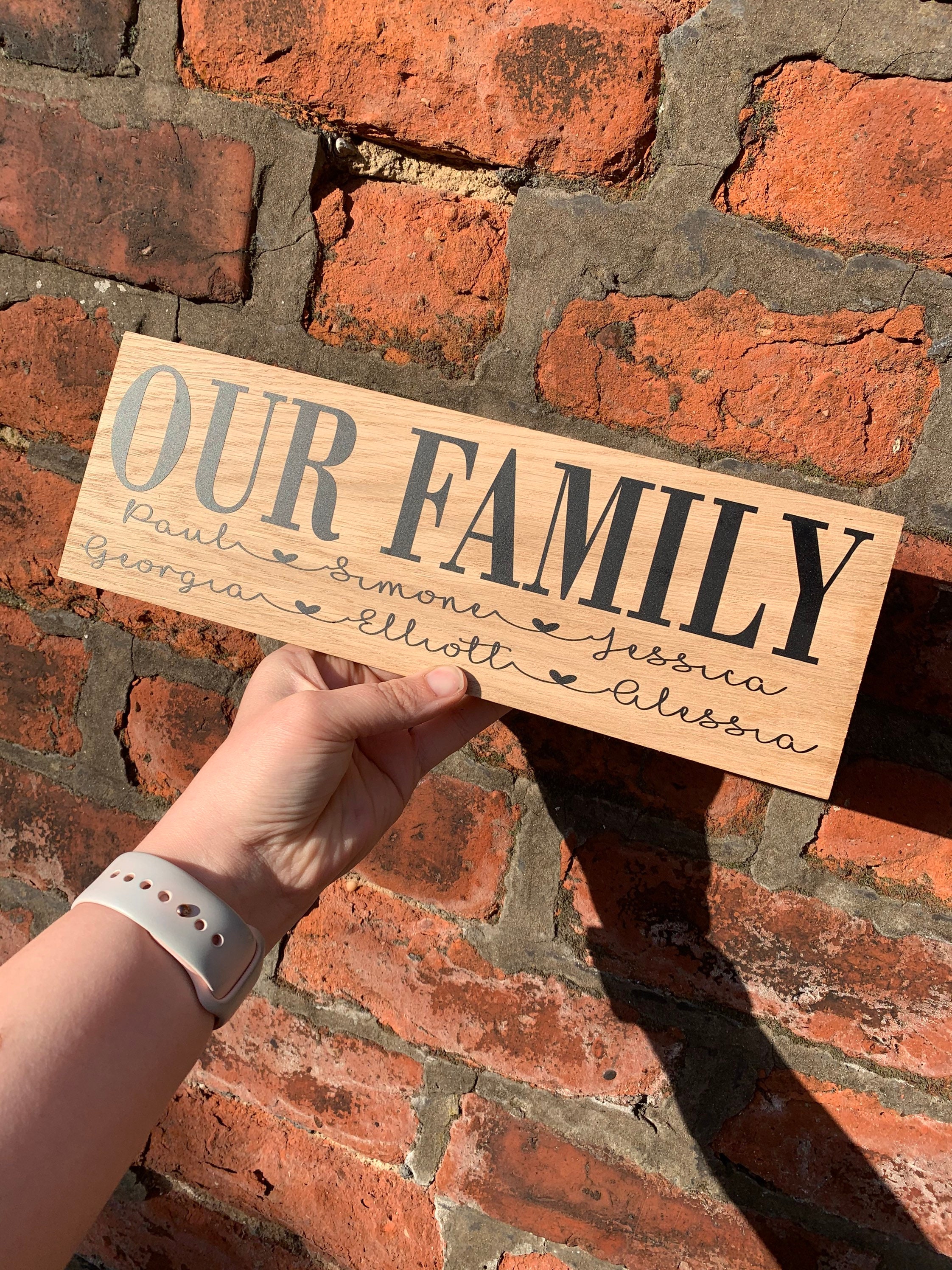 Our Family Sign Personalised Family Sign Couples Gift | Etsy