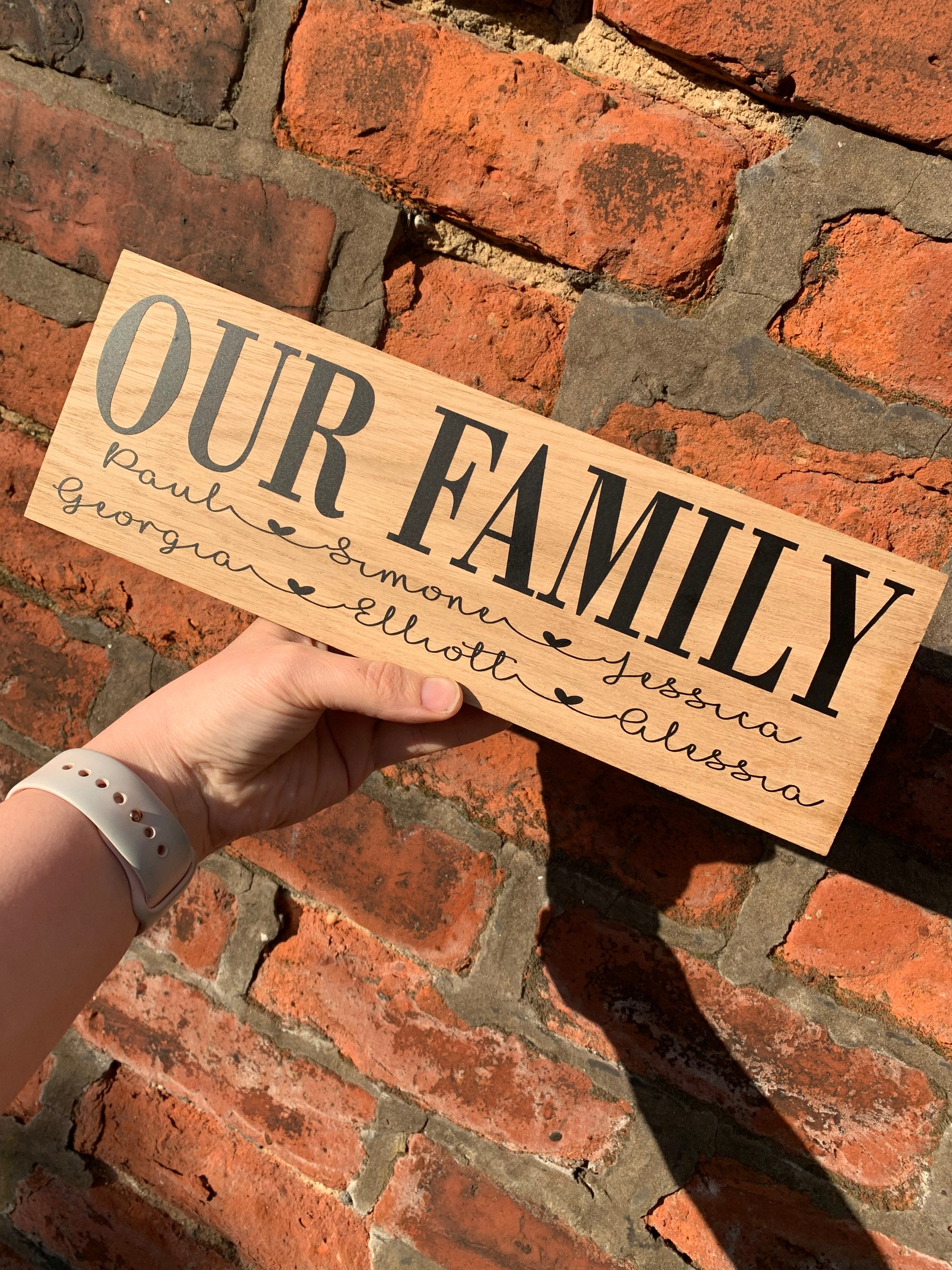 Our Family Sign Personalised Family Sign Couples Gift | Etsy