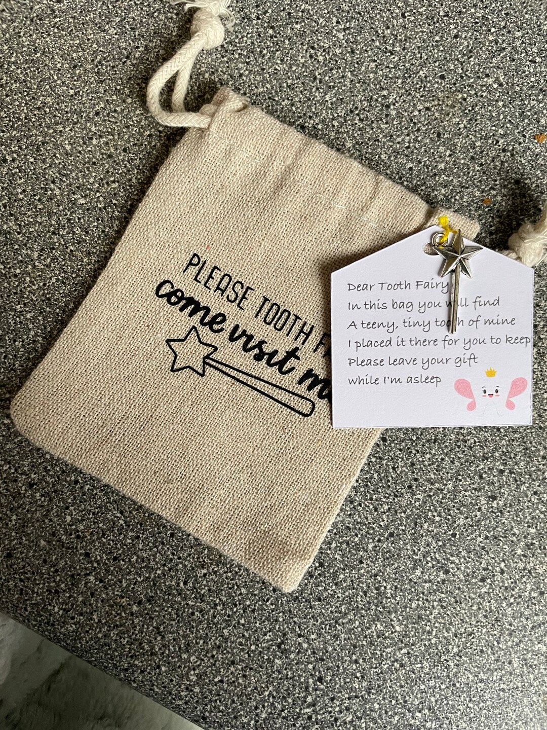 Tooth Fairy Bag, Tooth Fairy Pouch, Canvas Pouch, Tooth Fairy Keepsake ...
