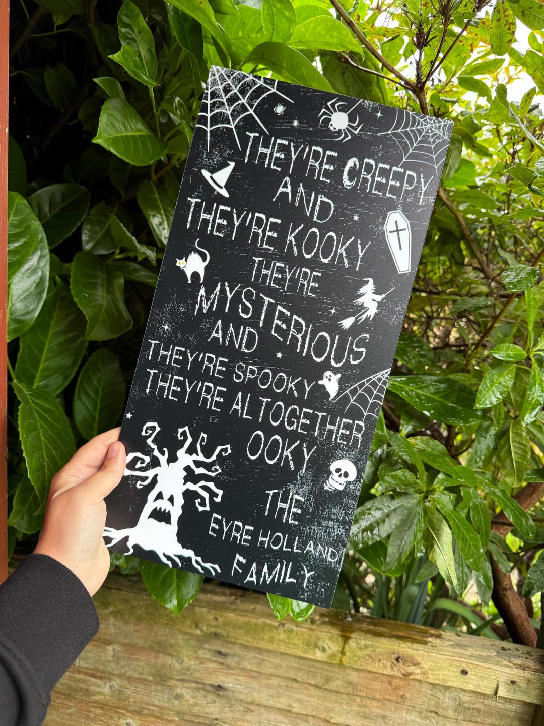 Personalised Acrylic Halloween Family Sign, Creepy, Kooky, Spooky, Ooky ...