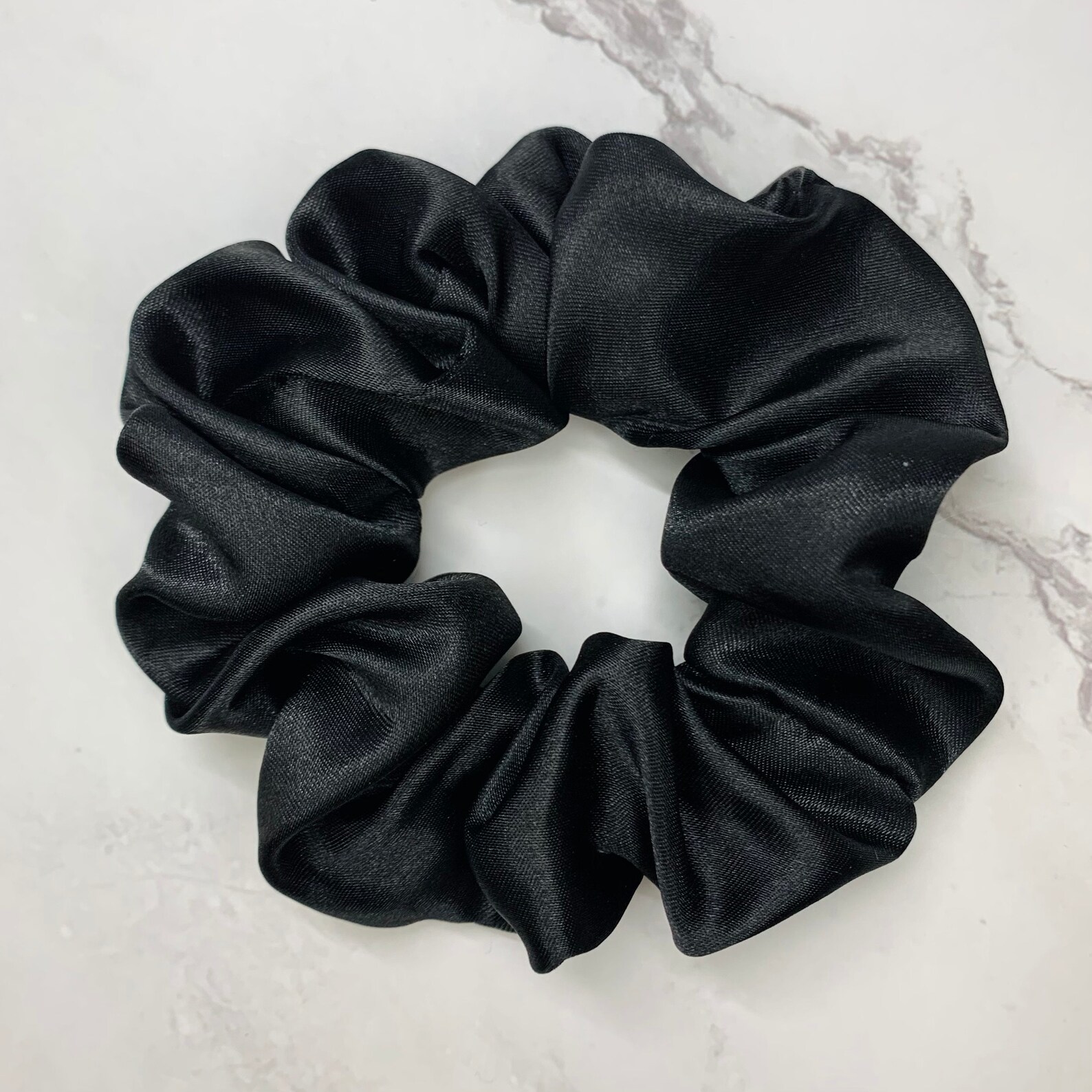 Black Silk Scrunchie | Etsy