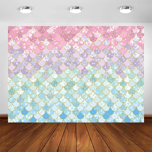 Glitter Mermaid Scales Photography Backdrops Kids Birthday - Etsy