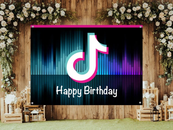 TikTok Birthday Banner tik tok party Party Décor Banners & Signs Paper ...