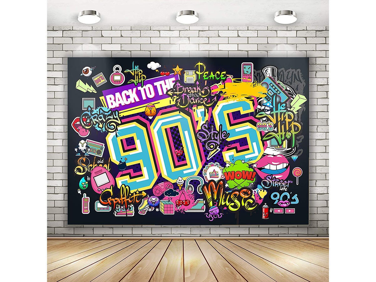 Back to the 90's Backdrop for Parties 90s Theme Backdrop - Etsy