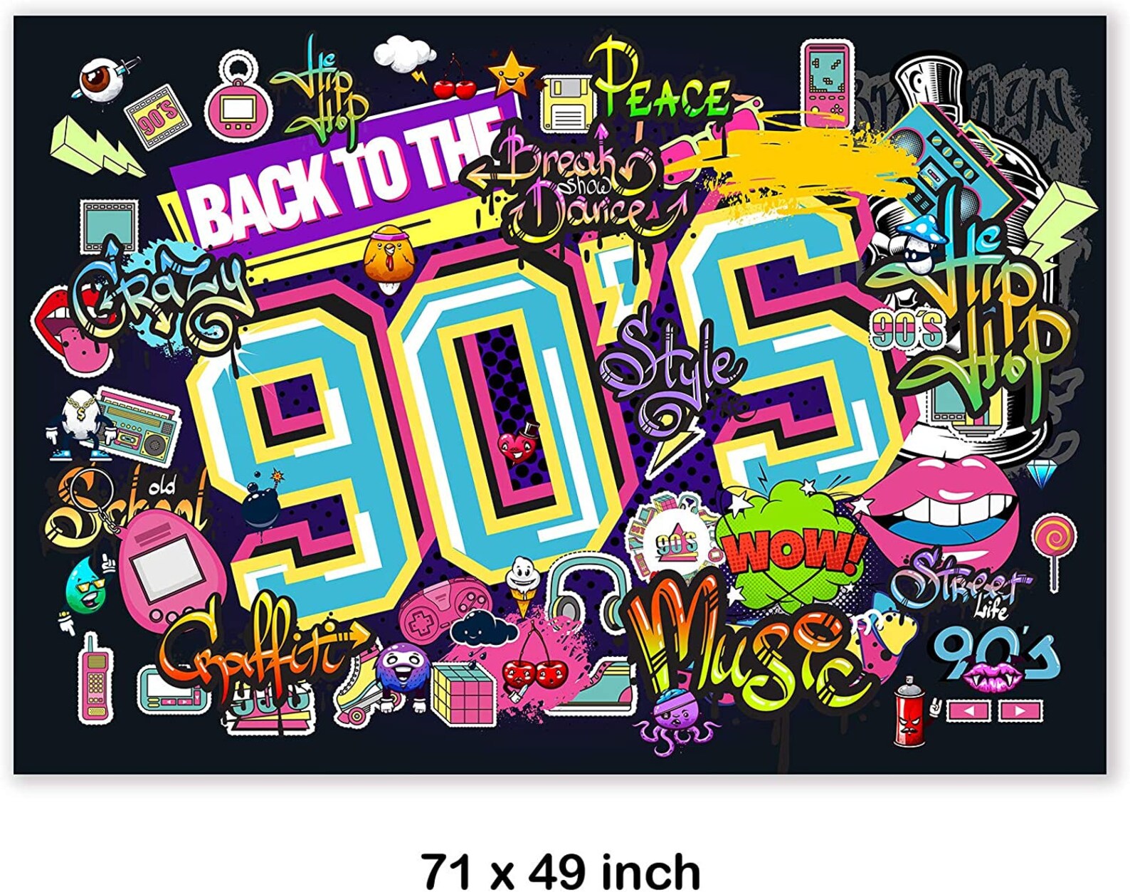 Back to the 90's Backdrop for Parties 90s Theme Backdrop - Etsy