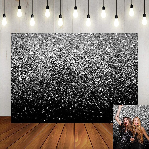 Black and Silver Birthday Background - Etsy