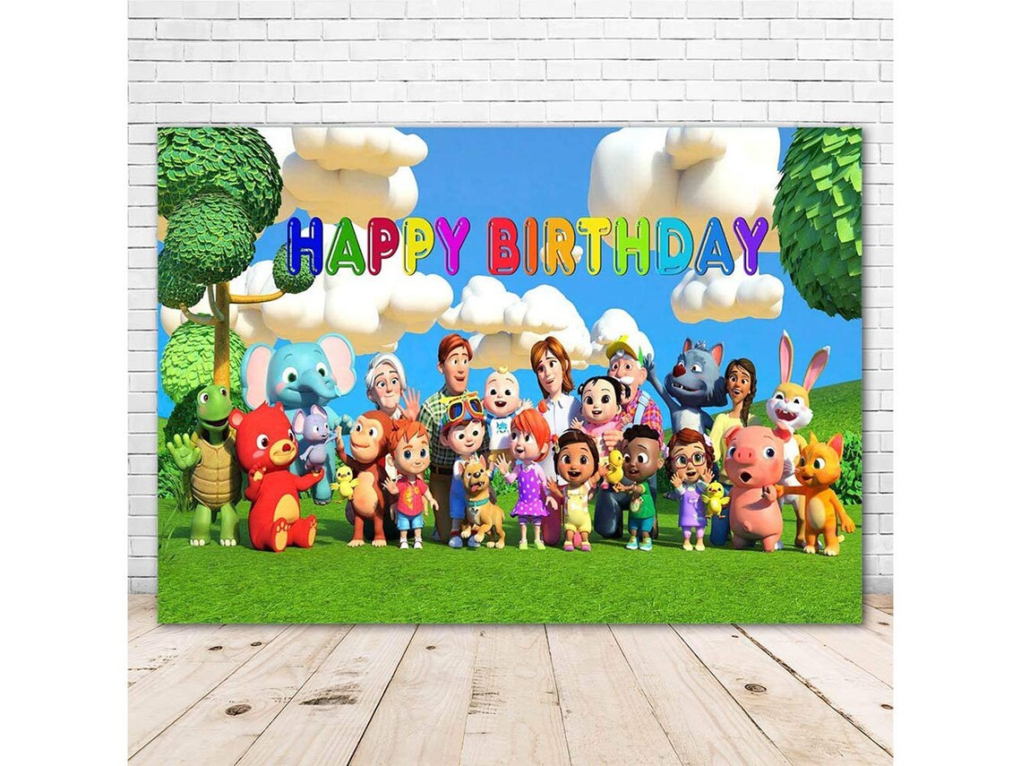 7x5ft Cocomelon Backdrop for Birthday Party Vinyl Cocomelon | Etsy