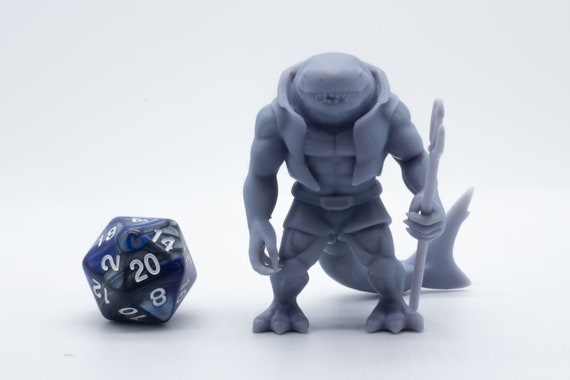 Shark Guard of Atlantis Miniature DND Tabletop - Etsy