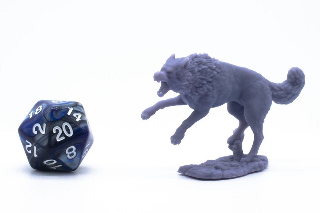 Pouncing Wolf - Miniature - DND - Tabletop - Etsy