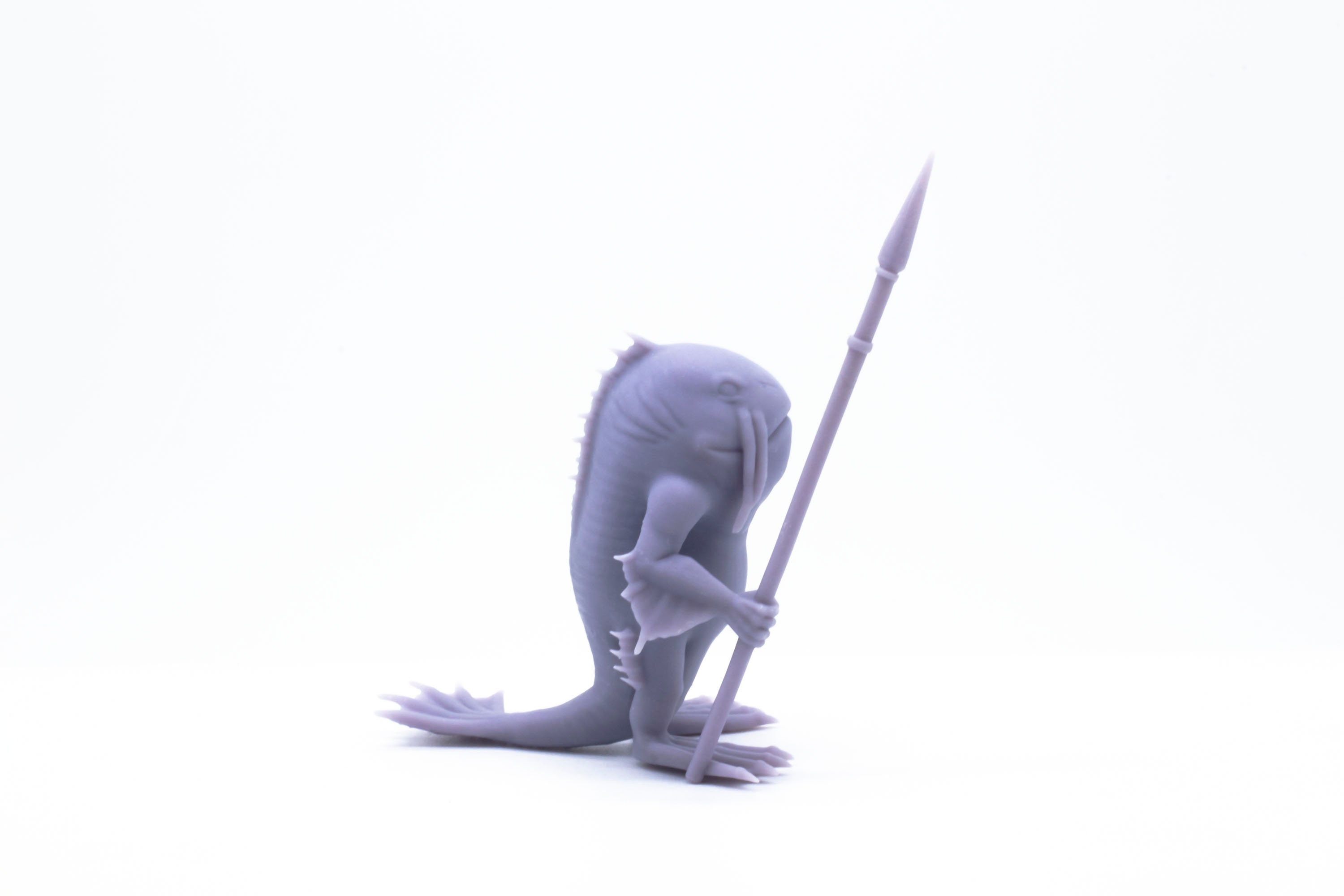 Toad Fighter With Spear locathah Miniature Tabletop - Etsy