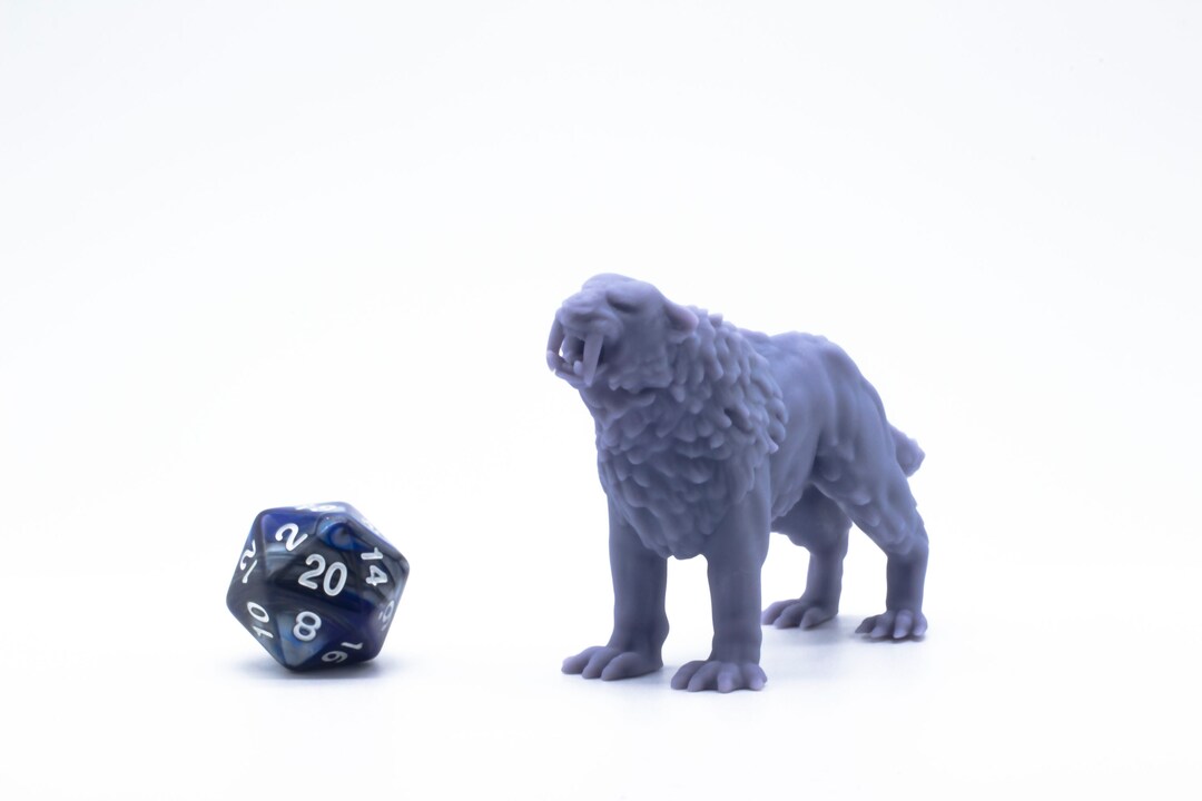 Roaring Saber Tooth Tiger - Miniature - Tabletop - Collectable - Figure ...