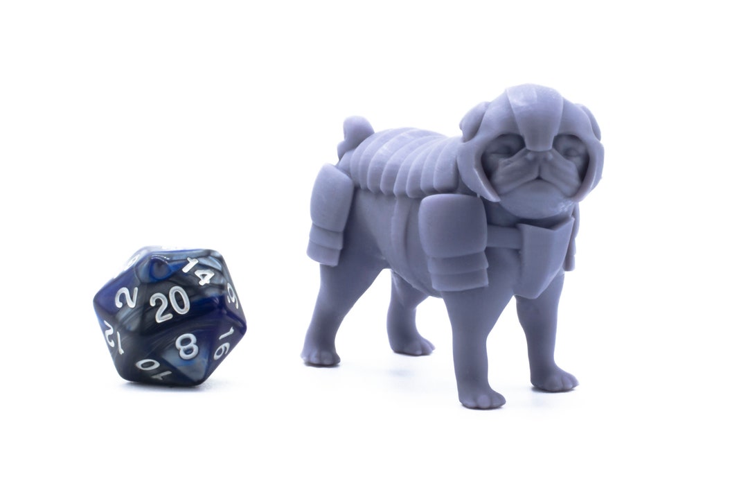 Armoured Pug - Miniature - Tabletop - Collectable - Figure - RPG - Etsy