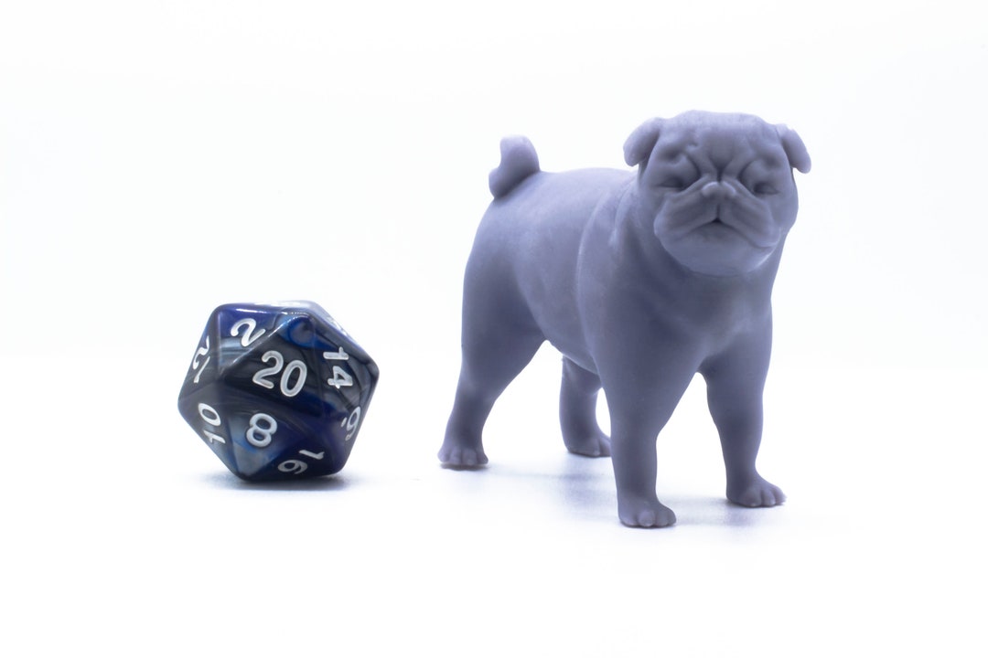 Pug - Miniature - Tabletop - Collectable - Figure - RPG - Etsy