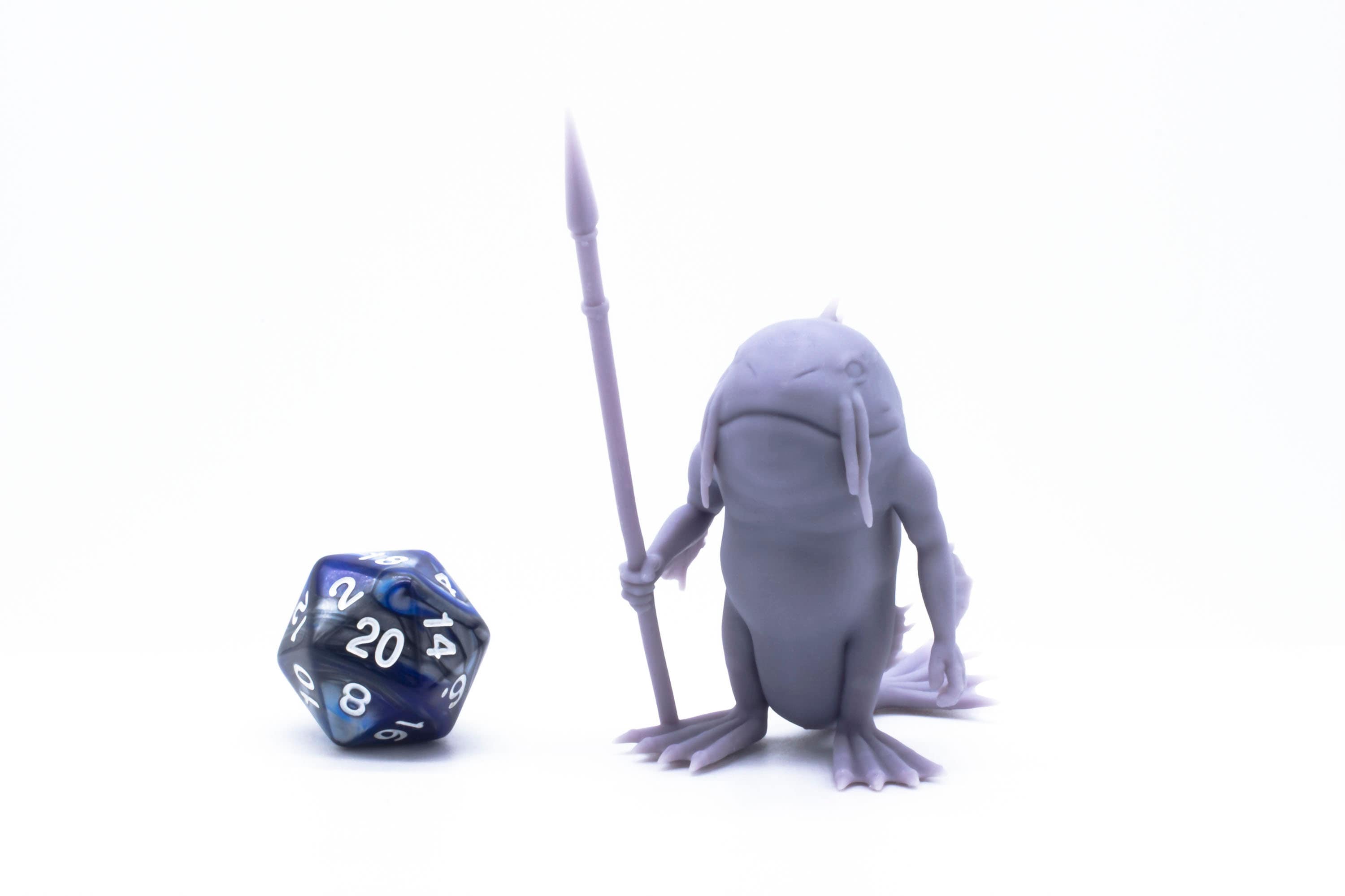 Toad Fighter With Spear locathah Miniature Tabletop - Etsy