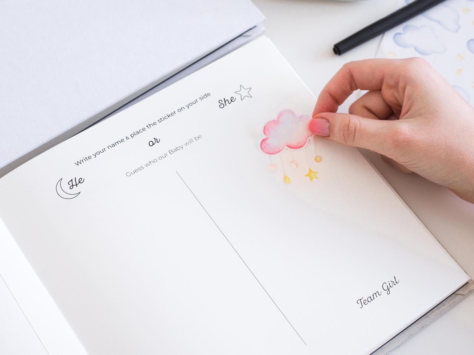Guess the Gender Polaroid Guest Book, Baby Memory Book Sign, Baby ...