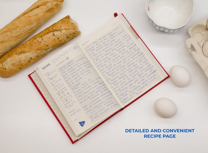 Hardcover Recipe Book With 304 Blank Pages Custom Personalized Cookbook ...