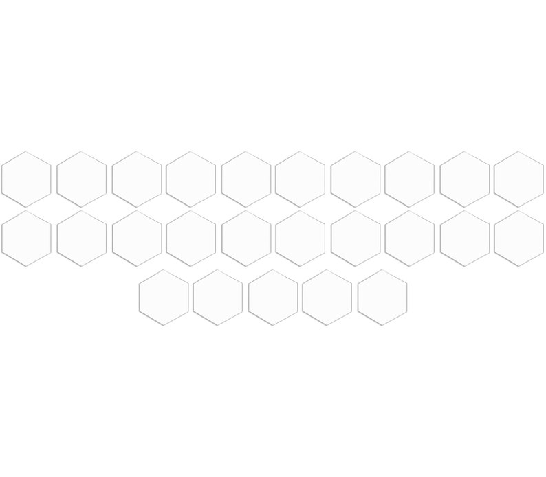 Clear Hexagon Acrylic Tiles Pack of 25 Discs Arts and Crafts Plastic ...
