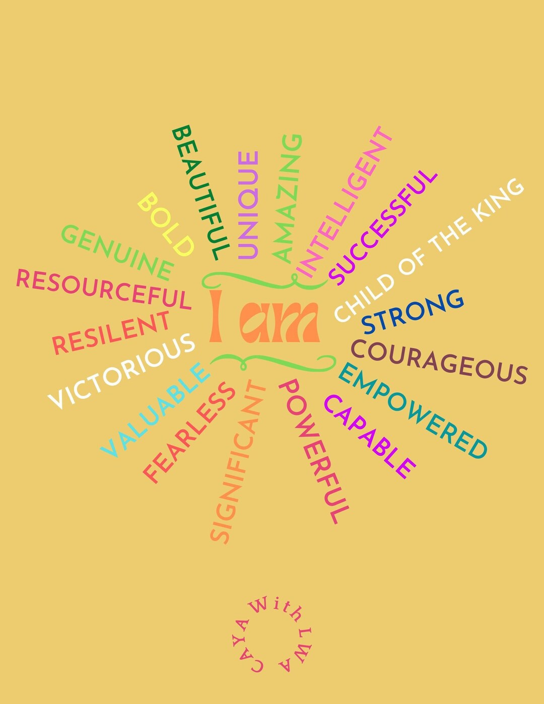 I AM Affirmation Wheel - Etsy