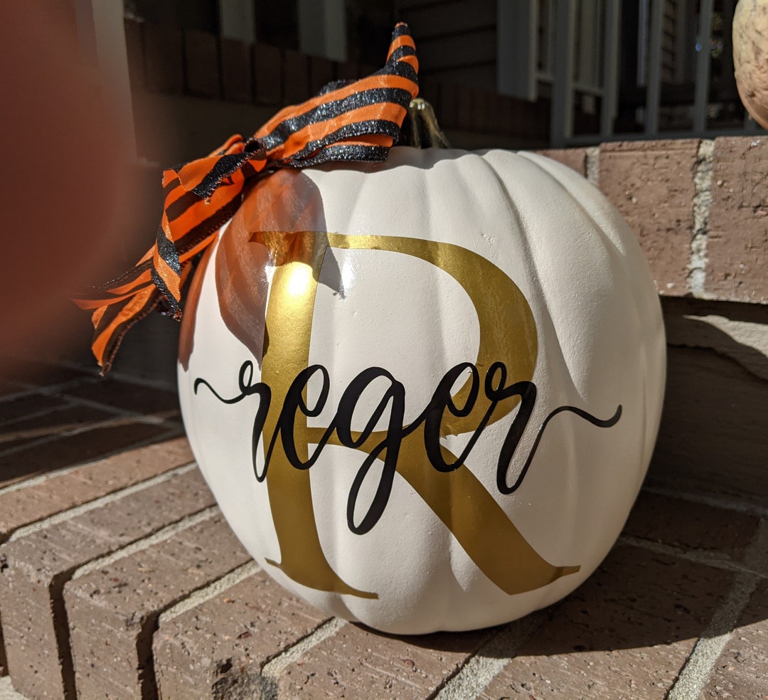 Halloween Decoration Personalized Family Pumpkin Monogram - Etsy