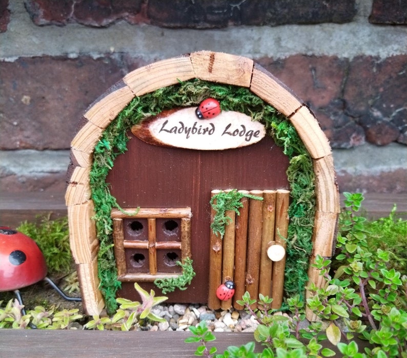 Ladybird Lodge Wooden Rustic Homemade Ladybird Bug House Hotel Perfect ...