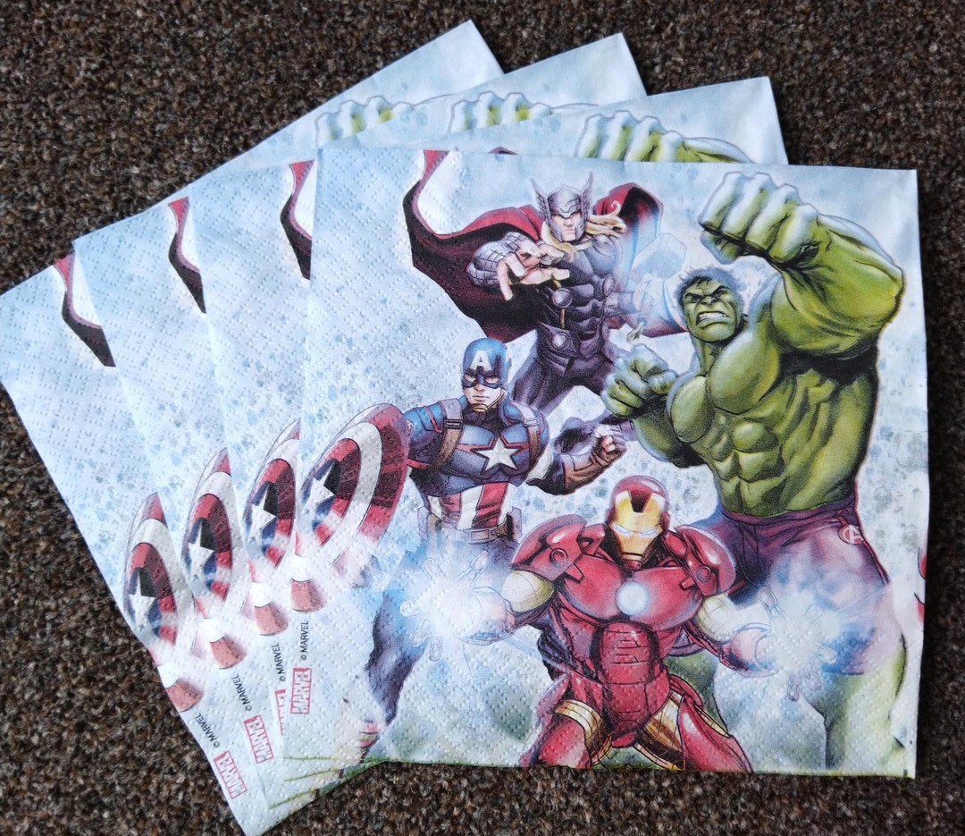 4 X Marvel Paper Napkins for Decoupage - Etsy