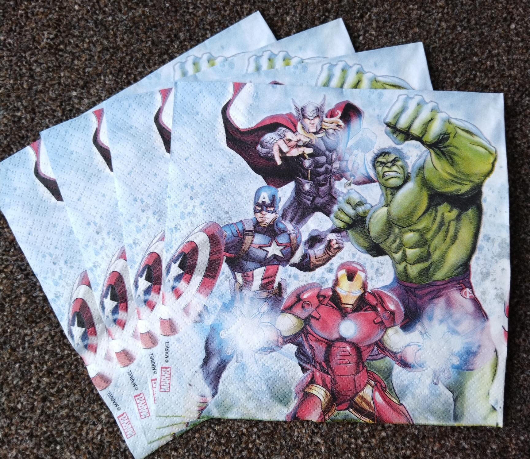 4 X Marvel Paper Napkins for Decoupage - Etsy