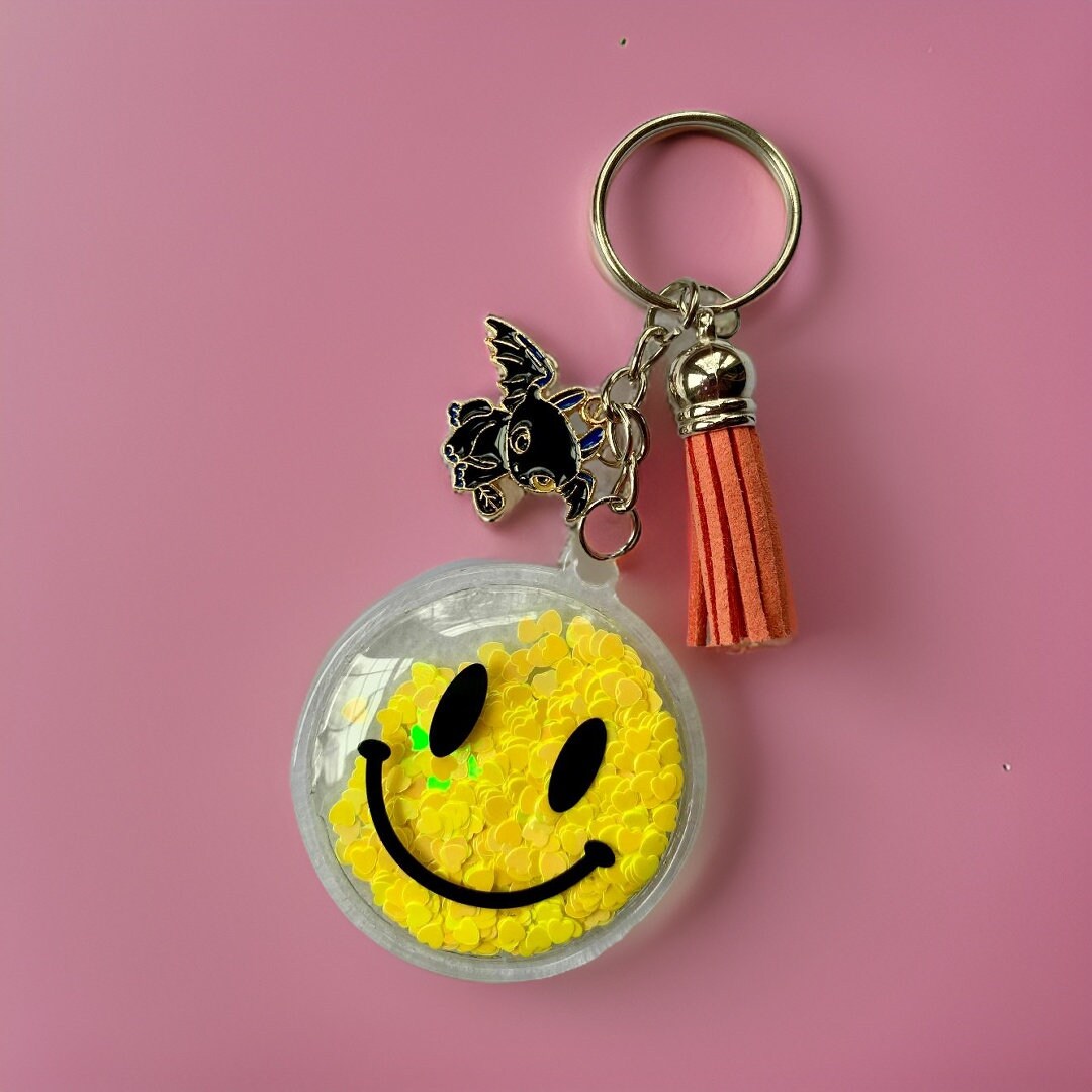 Personalized Dragon and Emoji Keychain, Teen Keychain, Cute Keychain ...