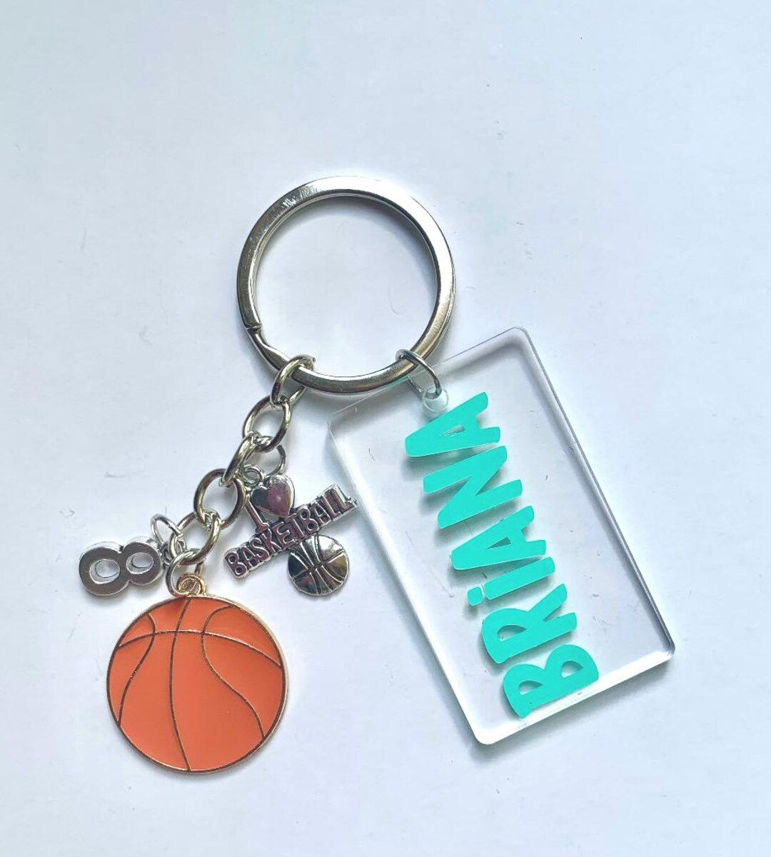 Personalized Sports Key Chains, Player Number, Basketball Keychain ...