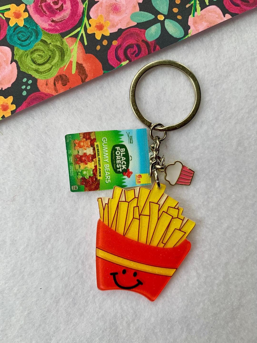 Personalized Junk Food Keychain, Teen Keychain, French Fries, Birthday ...