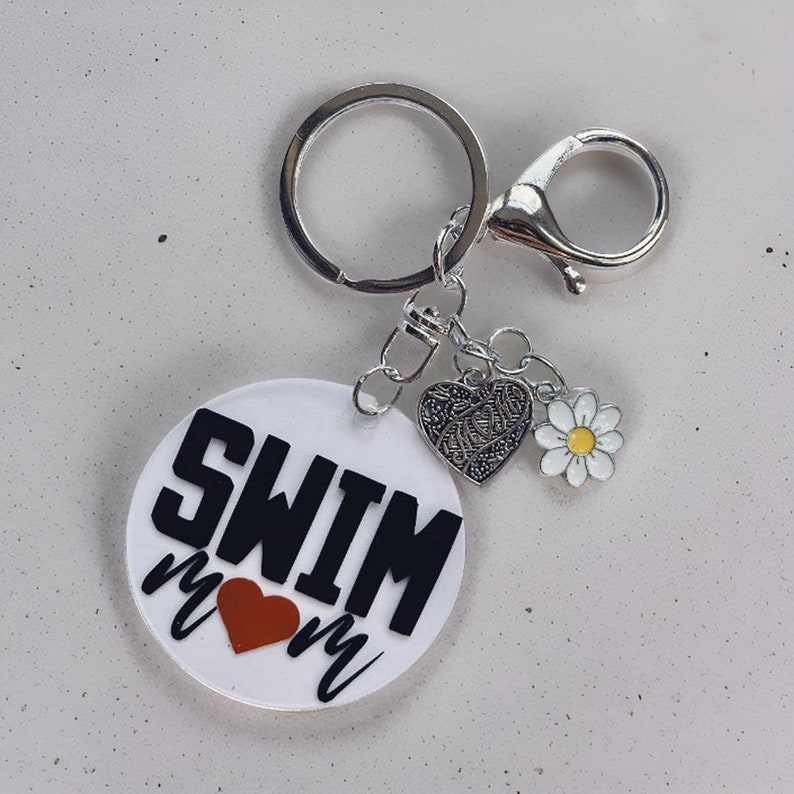 Swim Mom Keychain, Gift for Swim Team Parent, Swim Mom Gift, Summer ...