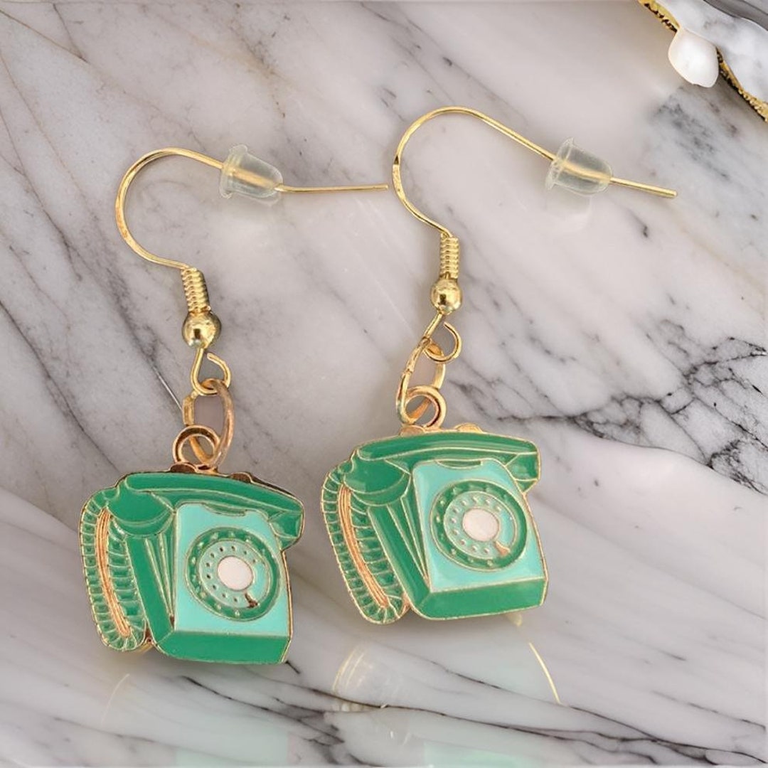 Vintage Retro Telephone Dangle Earrings, Vintage Gifts, Nostalgic ...