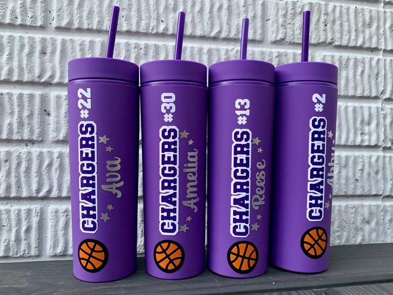 Personalized Basketball Skinny Tumbler, Basketball Team Gifts ...